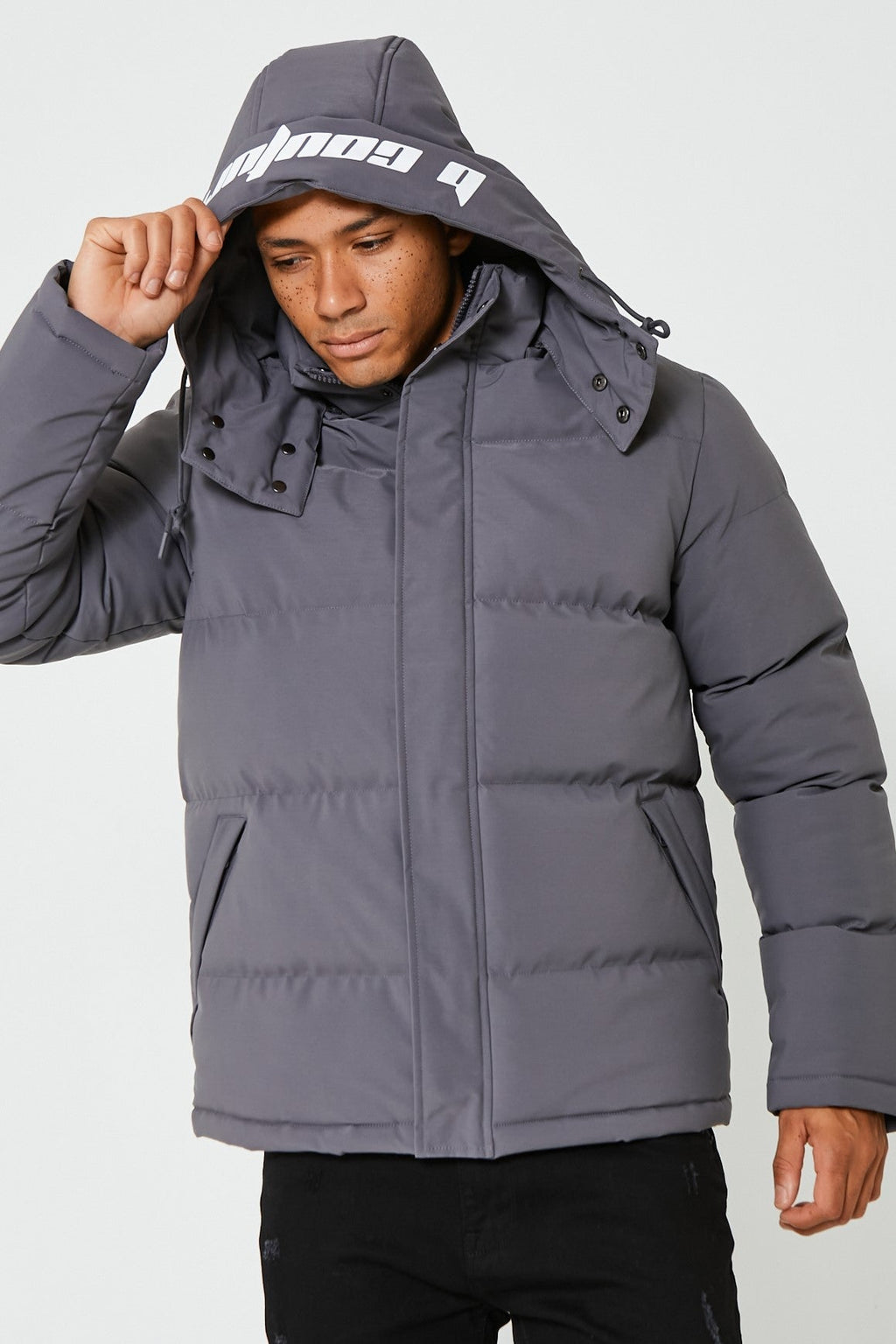 Puffer Jacket - Grey – BCouture London Middle East